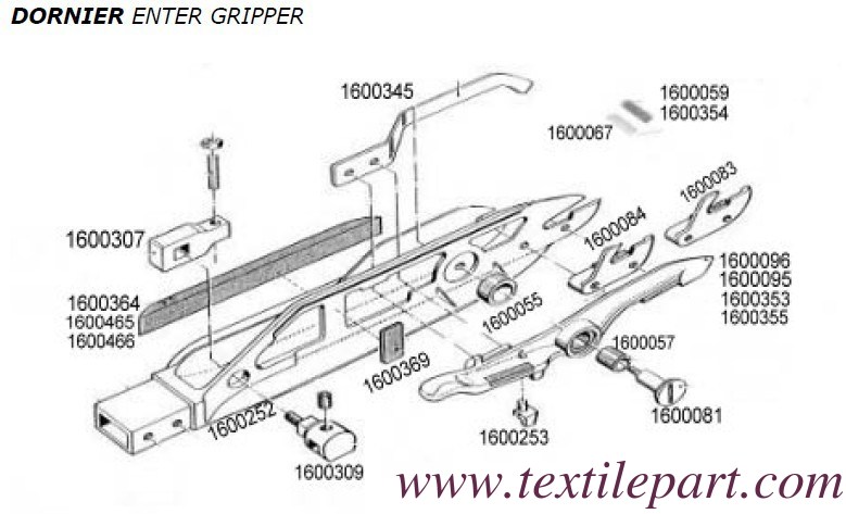 DORNIER ENTER AND EXIT GRIPPER TITANIUM SPARE PARTS